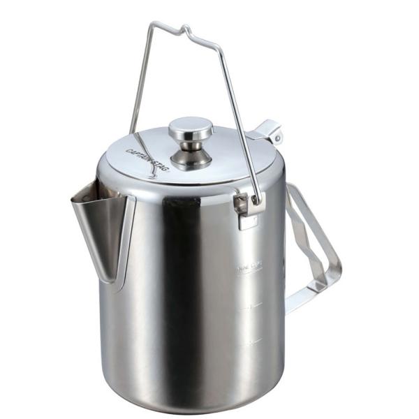 キャプテンスタッグ CAPTAIN STAG キャンピングケットル 1.9L  UH4208　アウトドア　キャンプや野フェスなどで使い勝手の良いケットル。丈夫でサビにくいステンレス製。