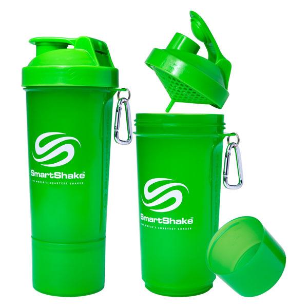 SMARTSHAKE スマートシェイク スマートシェイク　シェイカーボトル　スリム　ネオングリーン KSS0101　個別に運ぶ手間を省いた2層構造でプロテイン・サプリメントと通常の飲み物を同時携帯可能。さらに独自の漏れ防止技術、プロテインが...