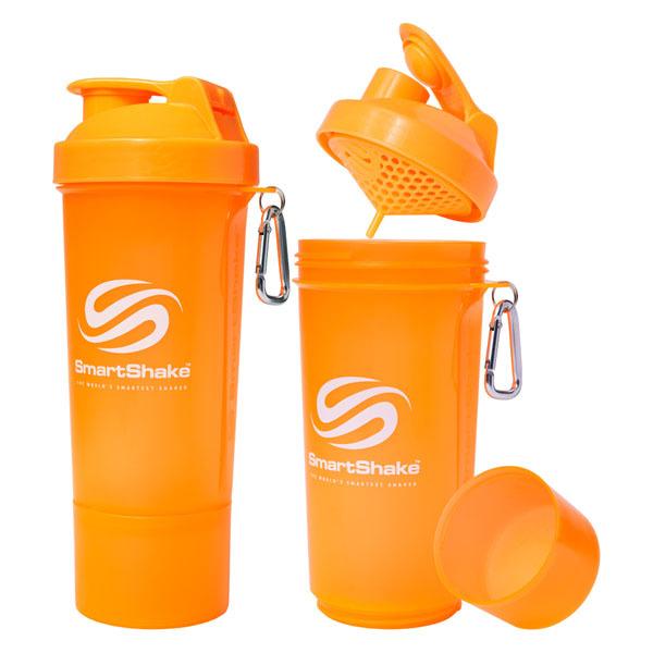 SMARTSHAKE スマートシェイク スマートシェイク　シェイカーボトル　スリム　ネオンオレンジ KSS0104　個別に運ぶ手間を省いた2層構造でプロテイン・サプリメントと通常の飲み物を同時携帯可能。さらに独自の漏れ防止技術、プロテインが...