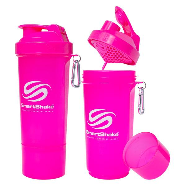 SMARTSHAKE スマートシェイク スマートシェイク　シェイカーボトル　スリム　ネオンピンク KSS0105　個別に運ぶ手間を省いた2層構造でプロテイン・サプリメントと通常の飲み物を同時携帯可能。さらに独自の漏れ防止技術、プロテインが数...