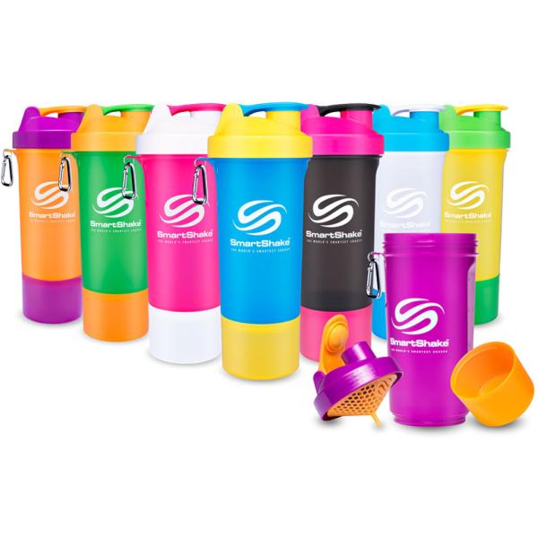 SMARTSHAKE スマートシェイク スマートシェイク　シェイカーボトル　スリム　ミックスカラー KSS0108 アソート　個別に運ぶ手間を省いた2層構造でプロテイン・サプリメントと通常の飲み物を同時携帯可能。さらに独自の漏れ防止技術、プ...