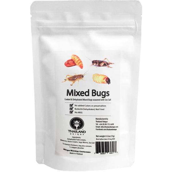ジェイアールユニーク JR Unique Mixed Bugs15g 昆虫ミックス15g スポーツ  TIU0009　昆虫食のリーディングカンパニーJR Unique Foods ? 社の商品です。 コオロギはFDA承認の農家で育てられた高...