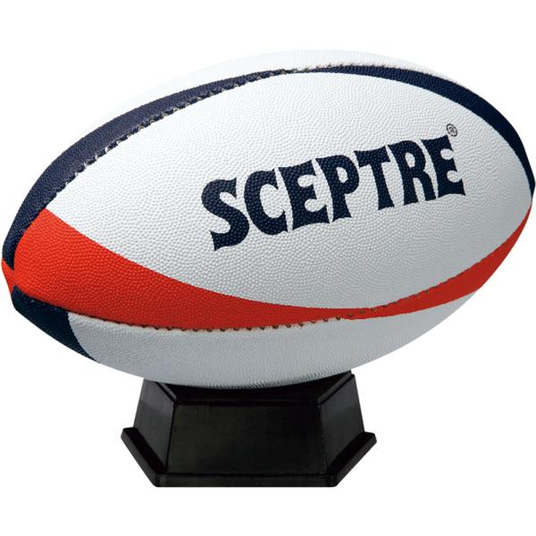 セプター SCEPTRE ラグビー カラーサインボール 台付き  記念品 インテリア ディスプレイ 部活 サークル チーム クラブ メモリアル 贈答品 贈り物 卒業 お祝い プレゼント  SP67　5角形の台付、サインボール。