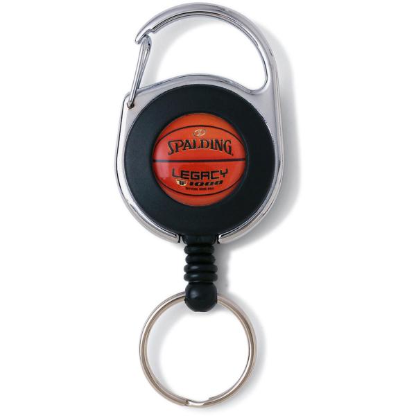 スポルディング SPALDING カラビナ リール レガシー バスケットボール バスケ グッズ アクセサリー ブラック キーチェーン 通勤 通学 中学 高校 大学 社会人 小学生 キーホルダー  12008BK　バスケット　LEGACYが目...