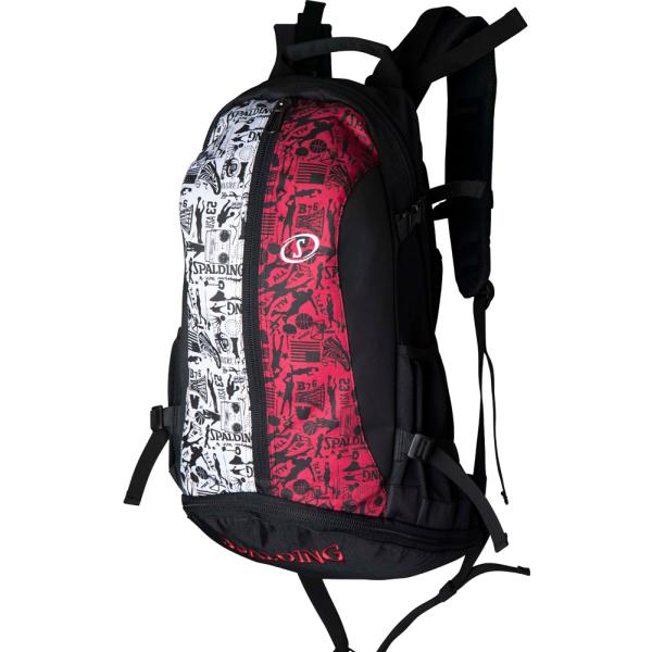 スポルディング SPALDING ケイジャー cager グラフィッティレッド 40-007GR バックパック リュックサック バスケ ボール収納 シューズ収納 室内球技 通学 部活 運動部  40007GR　バスケット　バスケットプレイヤ...
