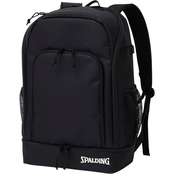 スポルディング SPALDING クルーボックス 40 ブラック×ホワイト 40L 大容量 洗える チーム用 バックパック ノートパソコン PCスリーブ 自立 シューズ収納 カラビナ接続  50027BW　バスケット　40Lの大容量な洗える...