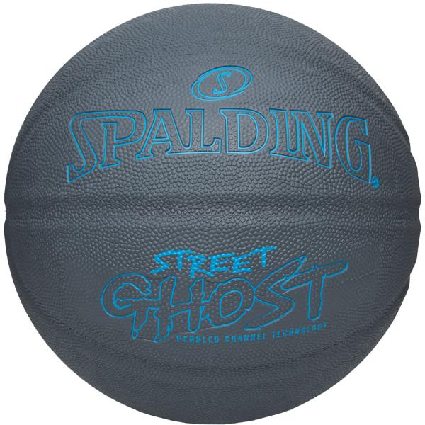 スポルディング SPALDING ストリートゴースト グレー×ブルー ラバー SZ 5  85329Z　バスケット　レザーの素材感を表現した高級感のあるラバーボール。ぺブルチャネルによりグリップ力の向上を実現。落ち着いたワントーンにネオンカ...