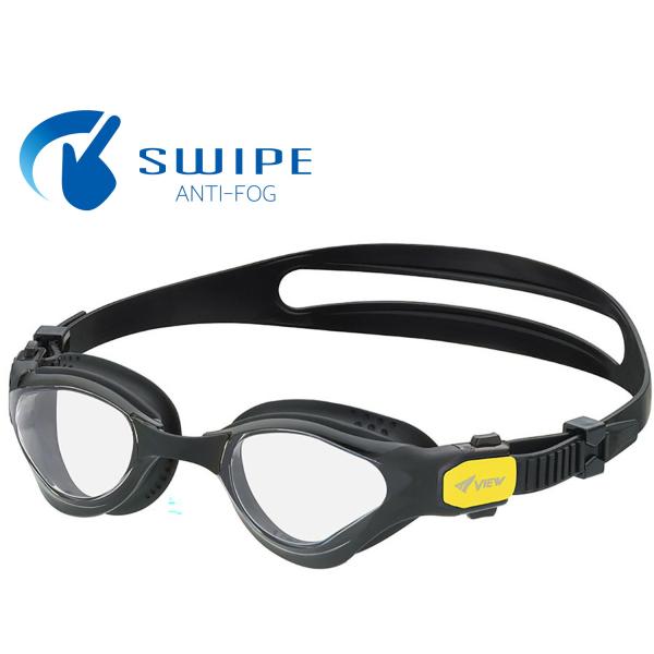 ビュー VIEW DELFINA SWIPE トライアスロン レーシング クッション付 スイミングゴーグル メンズ レディース 長時間 部活 クラブ サークル 安定 UVカット  V2000SA CBK　スイミング　あらゆる自然環境下での使...