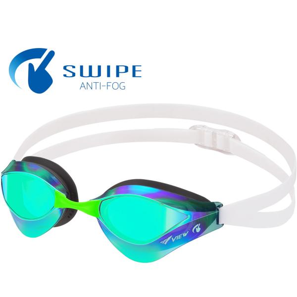 ビュー VIEW ブレードオルカ BladeORCA メンズ レディース SWIPE レーシング クリアフレーム スイミングゴーグル ミラーモデル くもり止め UVカット  V230SAMC　スイミング　目の周りの凸凹を抑えた独自フォルムに...
