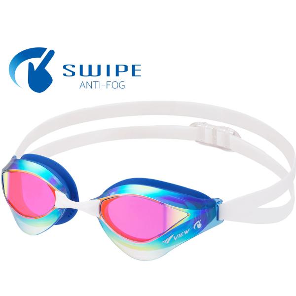 ビュー VIEW ブレードオルカ BladeORCA メンズ レディース SWIPE レーシング クリアフレーム スイミングゴーグル ミラーモデル くもり止め UVカット  V230SAMC GBSH　スイミング　目の周りの凸凹を抑えた独自...