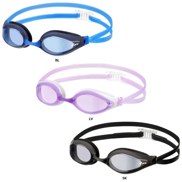 ビュー VIEW クッション付きレーシングゴーグルAILE FINA認証 UVカット スイミングゴーグル くもり止め ミラー加工 水泳用品 競泳 プール レース スイム 日本製  V240SA　スイミング　飛び込みやターン時にもずれにくい高...
