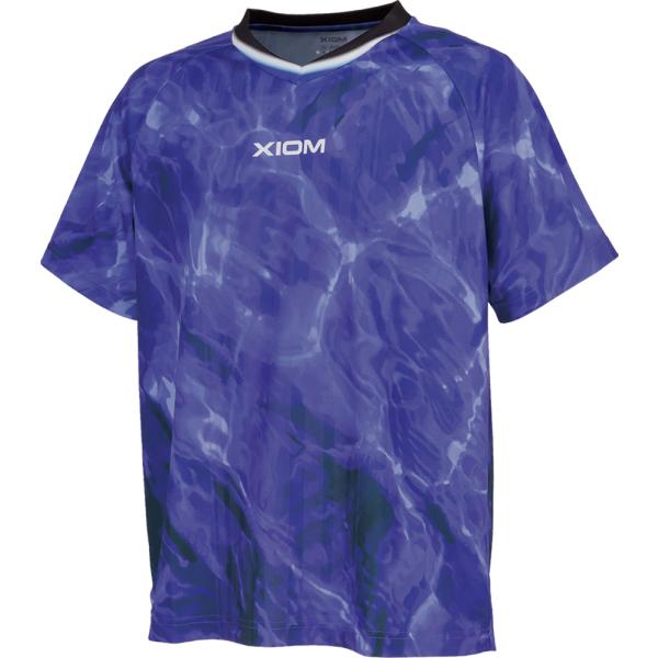 エクシオン XIOM マレナ シャツ MARENA SHIRT ゲームシャツ 半袖 トップス ストレッチ 吸汗速乾 試合 部活 練習 トレーニング メンズ レディース  GAS00002 015　卓球　海の水面が揺らぐ様を思わせる幻想的なデ...