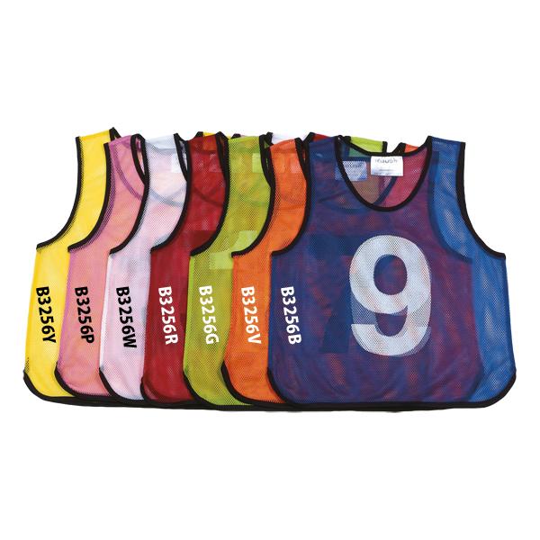 トーエイライト メッシュベストジュニア 1〜10 蛍光イエロー 運動会 体育祭 ビブス リレー クラス分け 小学校 中学校 体育 サッカー 体育備品 キッズ バスケ チーム分け B3256Y　1〜10、同色10枚組。首周り前を少し大きく開け...