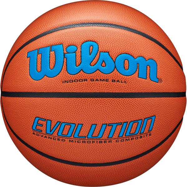 ウイルソン Wilson EVOLUTION ゲームボール オレンジ/ロイヤル NFHS承認 7号球 フープ ケイジャー 屋内 男子 中学生 高校生 大学生 一般 NBA 合成皮革 部活  0595XB0704　バスケット　EVOLUTIO...