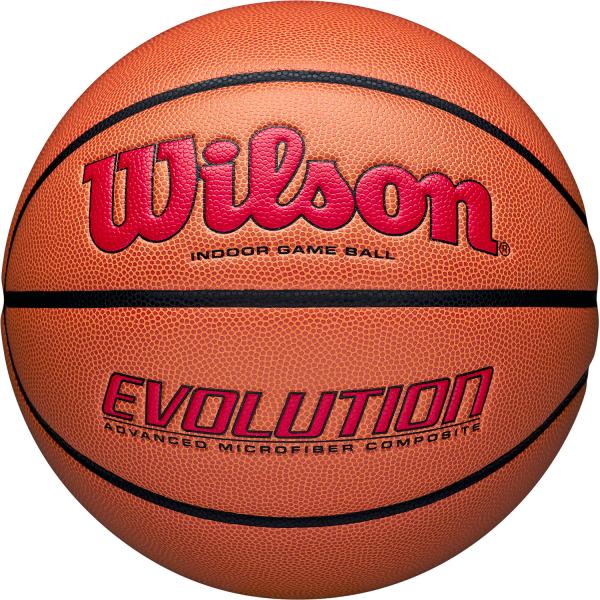 ウイルソン Wilson EVOLUTION ゲームボール オレンジ/スカーレット NFHS承認 7号球 フープ ケイジャー 屋内 男子 中学生 高校生 大学生 一般 NBA 合成皮革  0595XB0705　バスケット　EVOLUTION...