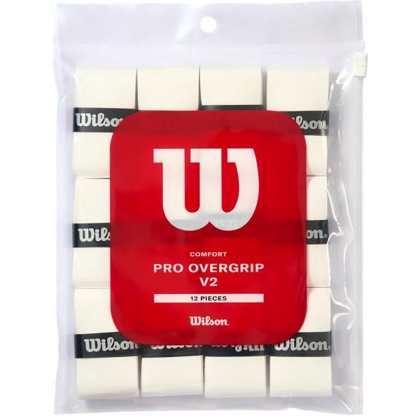 ウイルソン Wilson PRO OVERGRIP V2.0 WHITE 12PK WR84501010　テニス　錦織 圭をはじめ、多数のトップ選手も愛用する信頼の MADE IN JAPAN オーバーグリップ。