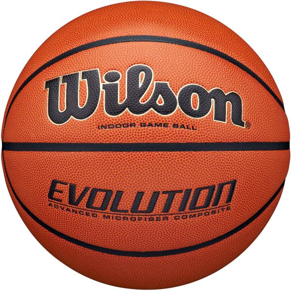 ウイルソン Wilson EVOLUTION ゲームボール オレンジ/ブラック 5号球 フープ ケイジャー 屋内 体育館 小学生 児童 キッズ 子供 ミニバス NBA 合成皮革 クラブ  WTB0576　バスケット　EVOLUTIONゲーム...