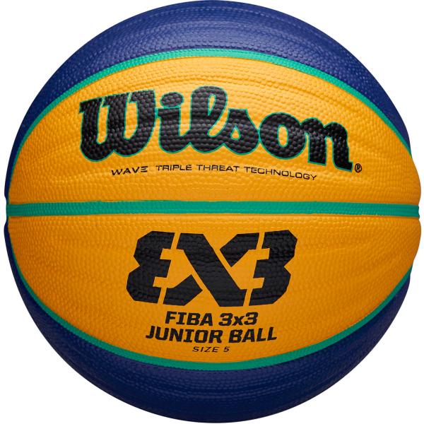 ウイルソン Wilson FIBA 3X3 ジュニア バスケットボール ブルー/イエロー 5号球 小学生 幼稚園 幼児 キッズ 児童 子供 クラブ ミニバス 試合 練習 放課後  WTB1133XB　バスケット　グリップ力を向上させるための...