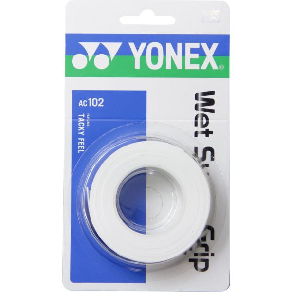 ヨネックス YONEX ウェットスーパーグリップ 3本入 グリップテープ ぐりっぷ ウェット 吸汗 アクセサリー  AC102 011　テニス　ウエット感に優れるロングセラーモデル。