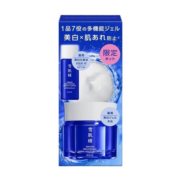 〇限定キット【セット内容】・薬用雪肌精 ブライトニング マルチ ジェル［医薬部外品］　80g・薬用雪肌精 ブライトニング エッセンス ローション［医薬部外品］（販売名：雪肌精　化粧水）　8日分●7役を1品で叶える薬用多機能ジェル乳液・美容液...