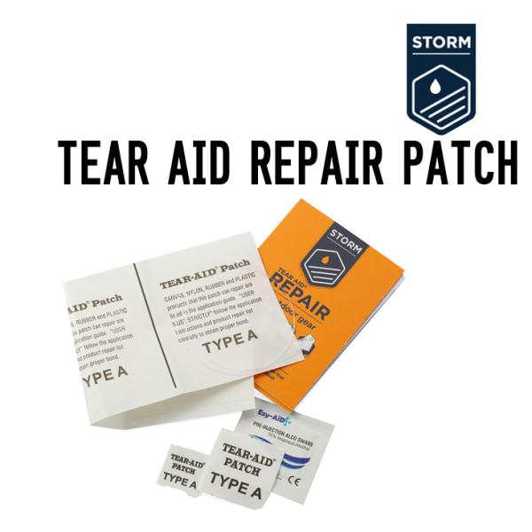 ウェアメンテナンス レインウェア ダウンジャケット テント マットSTORM ストーム TEAR AID REPAIR PATCH ティアエイド リペアパッチ スノーボード ウェア 補修 パッチ
