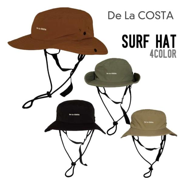 取り外し可能なストラップ付き 日焼け対策 水陸両用 サーフアイテムDe La COSTA デラコスタ SURF HAT サーフ ハット 正規品 サーフィン サーフキャップ 帽子 ユニセックス