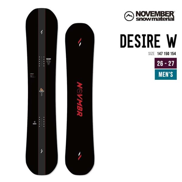 NOVEMBER ノベンバー 26-27 DESIRE W デザイア ダブリュー スノーボード 日本製 国産 グラトリ ジブ ラントリ 早期予約 グラトリ ジブ ラントリ 日本製 国産 フリースタイル NOVEMBER サイズ 147 15...