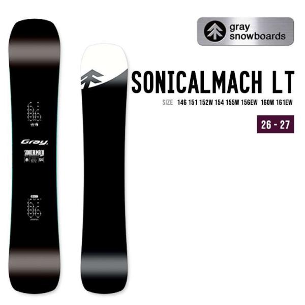 GRAY グレイ 26-27 SONICALMACH LT ソニカルマッハ ライト スノーボード 早期予約 カービング フリーライド カーボンリボン採用の人気モデル 2026-2027 スノボ サイズ 146 151 152W 154 15...