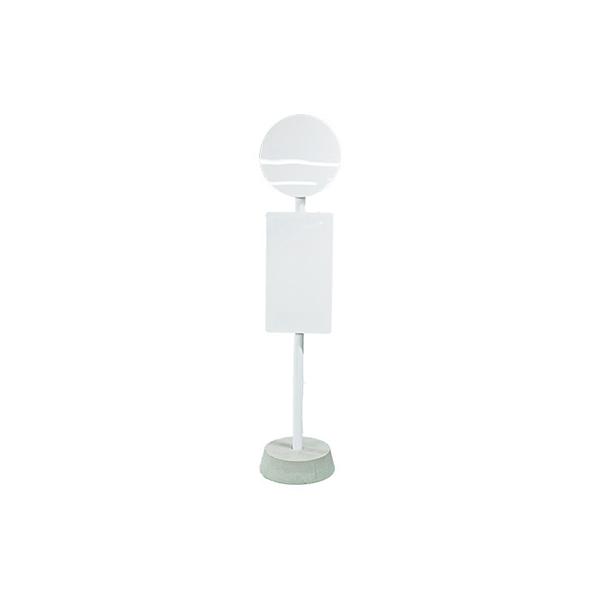つい停まっていきたくなる、バス停風看板！■取り付けに関して面板はポールに取り付け済み。ベースに差し込んでボルトを締めるだけの簡単組立。ボルト・六角クランク・ワッシャーが同梱されており、工具を用意する必要がありません。ポールとベースを横倒しの...
