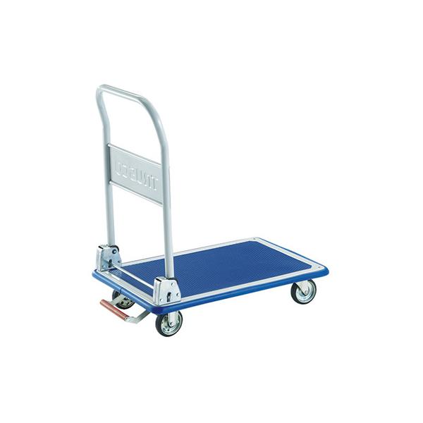 トラスコ TRUSCO プレス製運搬車 ドンキカート 折畳ハンドル 101NKB 414-4988 です。【ピン式固定車ストッパー付/完成品】ピン式ブレーキで完全ロック、車輪がぬれても滑りません。