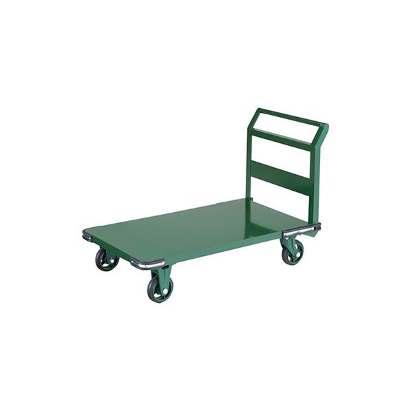 トラスコ TRUSCO 鋼鉄製運搬車 固定ハンドルタイプ OH-2LR 382-6797 です。【ハンドル側自在キャスタータイプ/完成品】キャスターの4角前後コーナーには、クッションゴムがあり安全です。