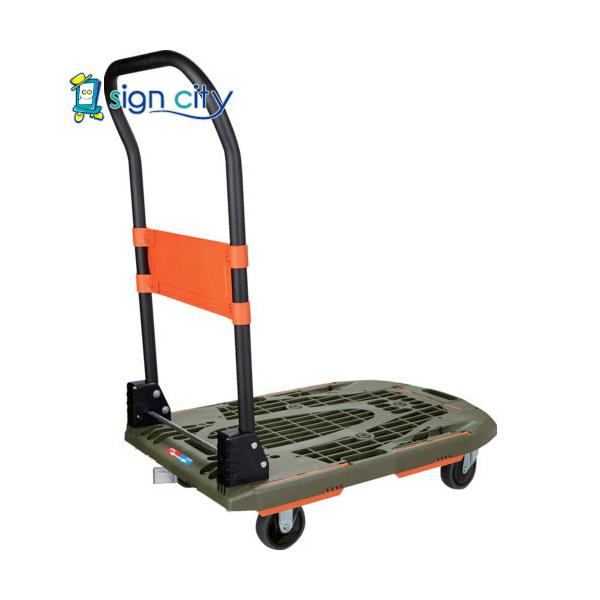 ●回転式の荷物落下防止柵を標準採用。荷物の転落を防止します。●樹脂ストッパーの採用で少々の傾斜でも台車をその場所で保持できます。●本体重量7.3Kg、徹底的な軽量化と安定性を実現しました。●エラストマー樹脂キャスターの採用により床面などにタ...