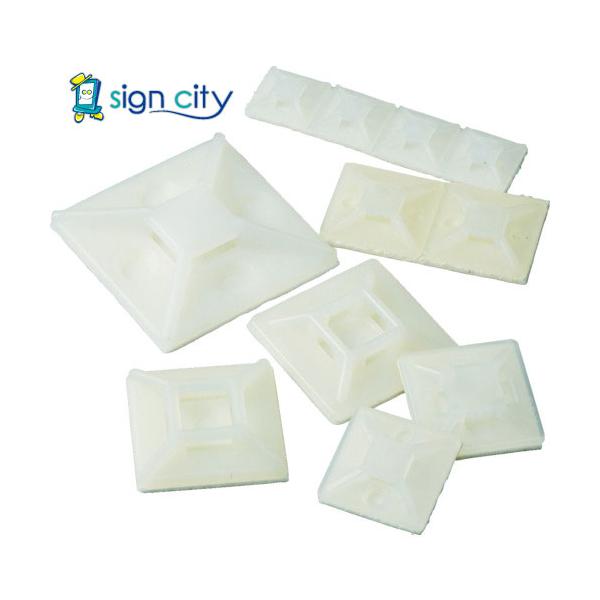 ●裏面に粘着シートがついており、電線やケーブルをケーブルタイを使用して壁や天井に固定します。●縦(mm)：19.5●横(mm)：19.5●高さ(mm)：3.9●使用結束バンド幅(mm)：〜4.6●固定方法：粘着テープ●最大結束径(mm)：使...