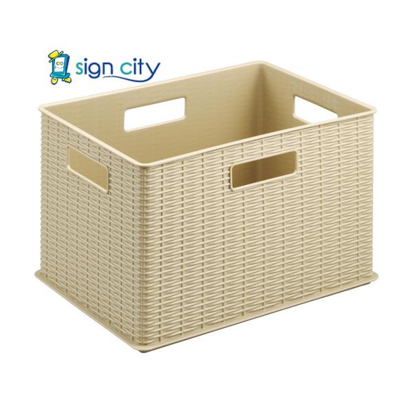 ●ラタン（籐）のバスケットを思わせるデザインで、オフィスや事務所などでの小物収納にぴったりです。●A4ファイルの収納が可能です。●一般的なカラーボックス(棚内寸:約390×275×275mm)にぴったり収まります。●容量(L)：21.6●色...