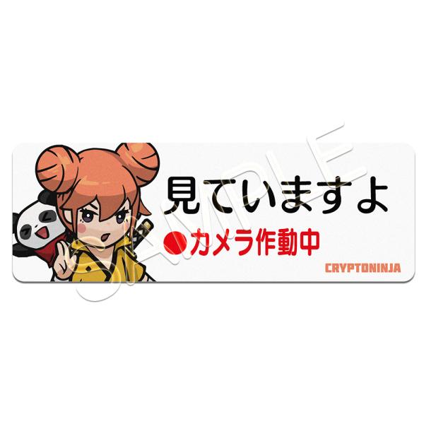 【発売日：2022年09月01日】Crypto Ninja(クリプトニンジャ)ステッカーシリーズです。監視カメラや、ドラレコ用、撮影用など幅広く利用できます。可愛いキャラクターがさりげなく主張します。塩ビシート+UVカット加工なので色褪せし...
