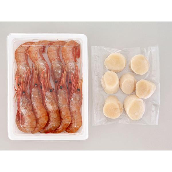 ボタンエビは、トロリとした甘さがあり、生寿司や、海鮮丼向けとして人気の食材です。北海道噴火湾で水揚げしたボタンエビとほたて貝柱をセットにしました。お刺身、生寿司、海鮮丼にして味わってください。【商品内容】◆ボタンエビ（生冷凍) 200g(約...