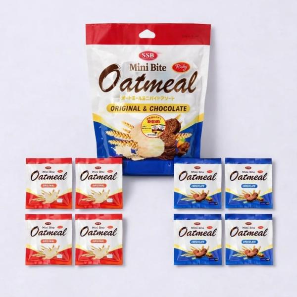 オートミール ミニバイト 25g×40袋 〔オリジナルとチョコのアソート〕 個包装 小袋 スナック お菓子 食べきりサイズ 大容量・香ばしいオートミールの風味が楽しめる一口サイズのミニバイト。　軽い食感で食べやすく、朝食や小腹満たしのおやつ...