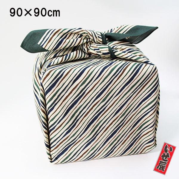 【素材】綿100%【サイズ】90cm×90cm【製造】日本製 made in japan縞模様が施されたグリーンのデザインは、和風の趣を感じさせつつ、現代的なおしゃれさも兼ね備えています。洗濯機・水洗いOK!重箱、エコバッグとしての使用はも...