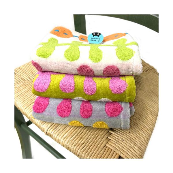 Atsuko Matano マタノアツコ 　フェイスタオルサイズ：約34cm×約75cm素材：綿100%　日本製(今治)・メール便での発送は1通につきフェイスタオル1枚。