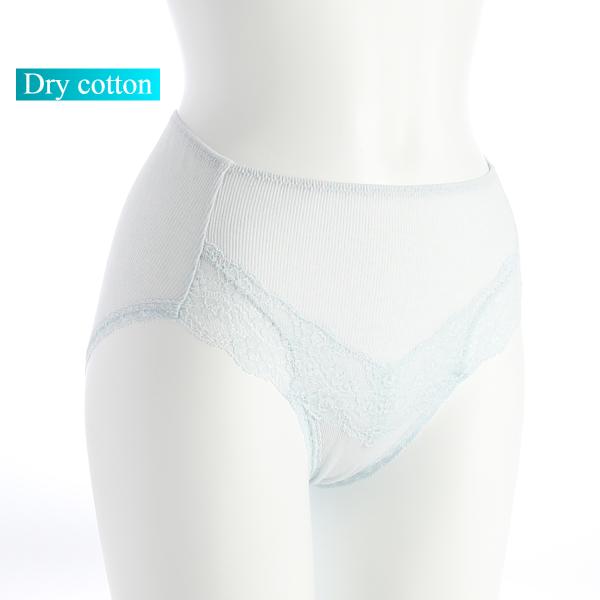 ★ショーツ 下着 コットン100%  冷感 涼しい アンダーウェア 女性 レーディス 日本製 RARO★シルク下着ブランド シルクチュールがお届けするシルク70％コットン30％の縫い目が無いシームレス生地にレースが付いたおしゃれな深ばきショ...