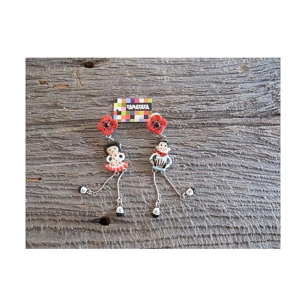 フランス人デザイナー　ベルナール、エレーヌ、そしてフィリップの3人が作りあげるTARATATAの世界。 何とも愛くるしくカラフルな色使いと遊び心一杯のデザインで個性的なBIJOUX。 「14Juilletシリーズ」ピアス ブランドのポーチを...