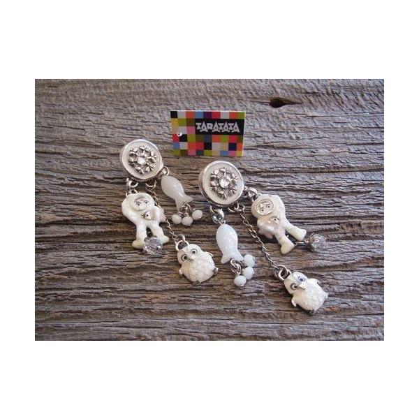 フランス人デザイナー　ベルナール、エレーヌ、そしてフィリップの3人が作りあげるTARATATAの世界。何とも愛くるしくカラフルな色使いと遊び心一杯のデザインで個性的なBIJOUX。「Ice creamシリーズ」ピアス魚を捕まえた女の子とフク...