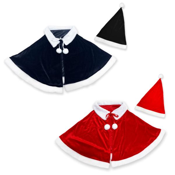 クリスマス会や販促など、イベント等で大活躍！長袖や私服の上からサッと羽織って楽しめる、ポンチョ型のサンタコスプレ衣装です。定番のレッドとブラックの2色をご用意しました！2サイズ展開のため、お子様とお揃いでペアルックとしてもお楽しみいただけま...