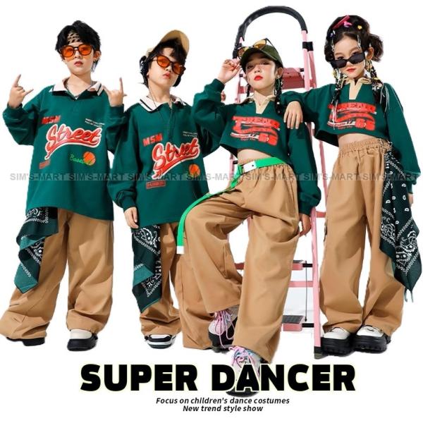 ・【 襟付きTシャツ＋パンツ 】の上下2点セット。・原宿系、ストリート系、K-POP系のカッコいいヒップホップダンスファッション!!・ダンスの発表会の衣装としてやダンスレッスン用にもおすすめ★＜素材＞【 綿 ポリエステル】※Tシャツ⇒ストレ...