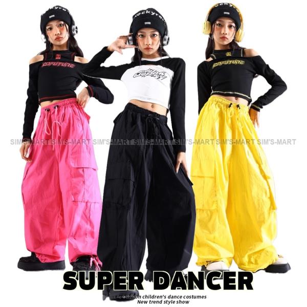 ・色使いが派手かわいいキッズのダンス衣装!!・ダンス発表会の衣装としてはもちろん普段のレッスン着にもおすすめ!・豊富なサイズ展開でチーム衣装として揃えやすい!＜素材＞【 綿・ポリエステル 】 ※ストレッチなし※裏地なし※ウエストゴム※ポケッ...