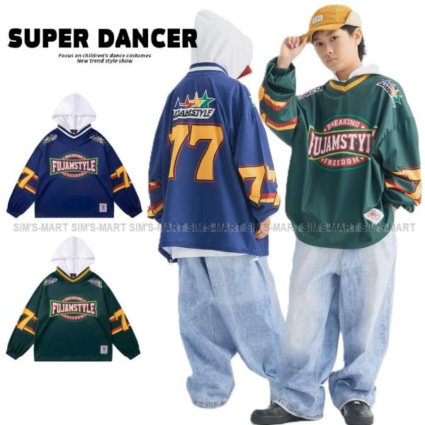 ・ヒップホップテイストのかっこいいトップス!!・ダンスチームの衣装としてやダンスレッスン用!!普段着としてもGood!!＜素材＞【 ポリエステル100% 】※ストレッチなし●納期の方はカートの記載納期目安をご確認ください。なるべく早くお届け...