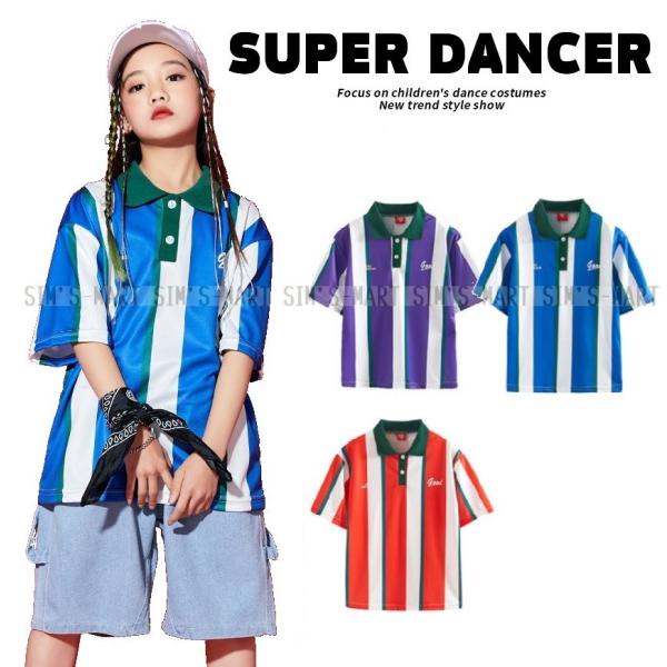 ・派手目カラーでステージ上でも目立つこと間違いなしのストライプ柄シャツ。・ダンスチームの衣装としてやダンスレッスン用に!!普段着としてもGood!!・目立つ色使いで舞台映え!!＜素材＞【 ポリエステル100％ 】※ストレッチあり●こちらご注...