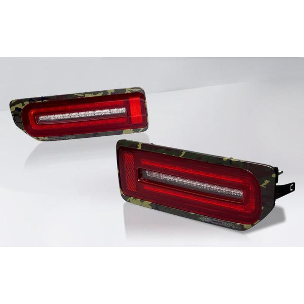 車種：ジムニー ジムニーシエラ型式：JB64 JB74カラー：カモフラフレーム(ウッドランド迷彩)×レッドレンズ特記事項：フレームは3色設定、415COBRAロゴをレーザー刻印　レンズは塗装ではなく、色の褪せにくい2色射出成型　フレームの裏...