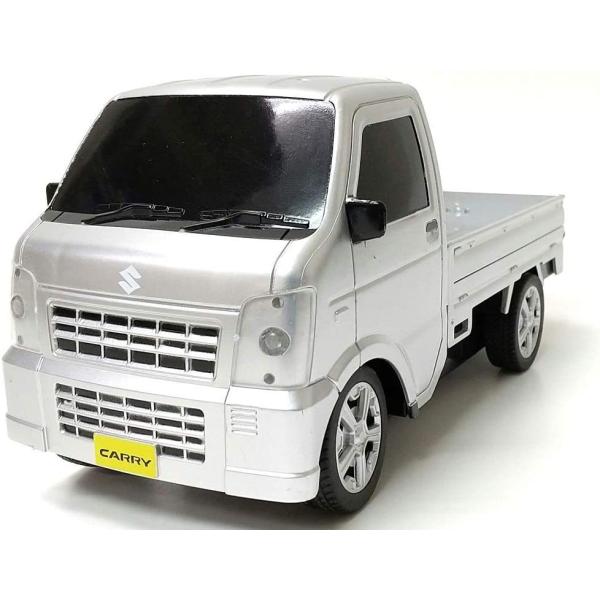 軽トラック型1/20ラジコンカーSUZUKIスズキキャリーシルバー ライトが光る 運べる