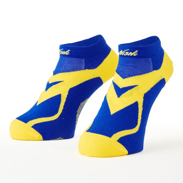 ■品番：　N22-001■品名：　VV ホールド レーシングソックス■カラー：　(0402) ブルー×イエロー■メーカー希望小売価格：　本体1400円＋税 ■素材：　ドラロン綿（綿部分）■品質 綿28%・アクリル28%・ポリエステル17%・...